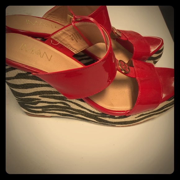 Shoes | Iman Red Wedge | Poshmark
